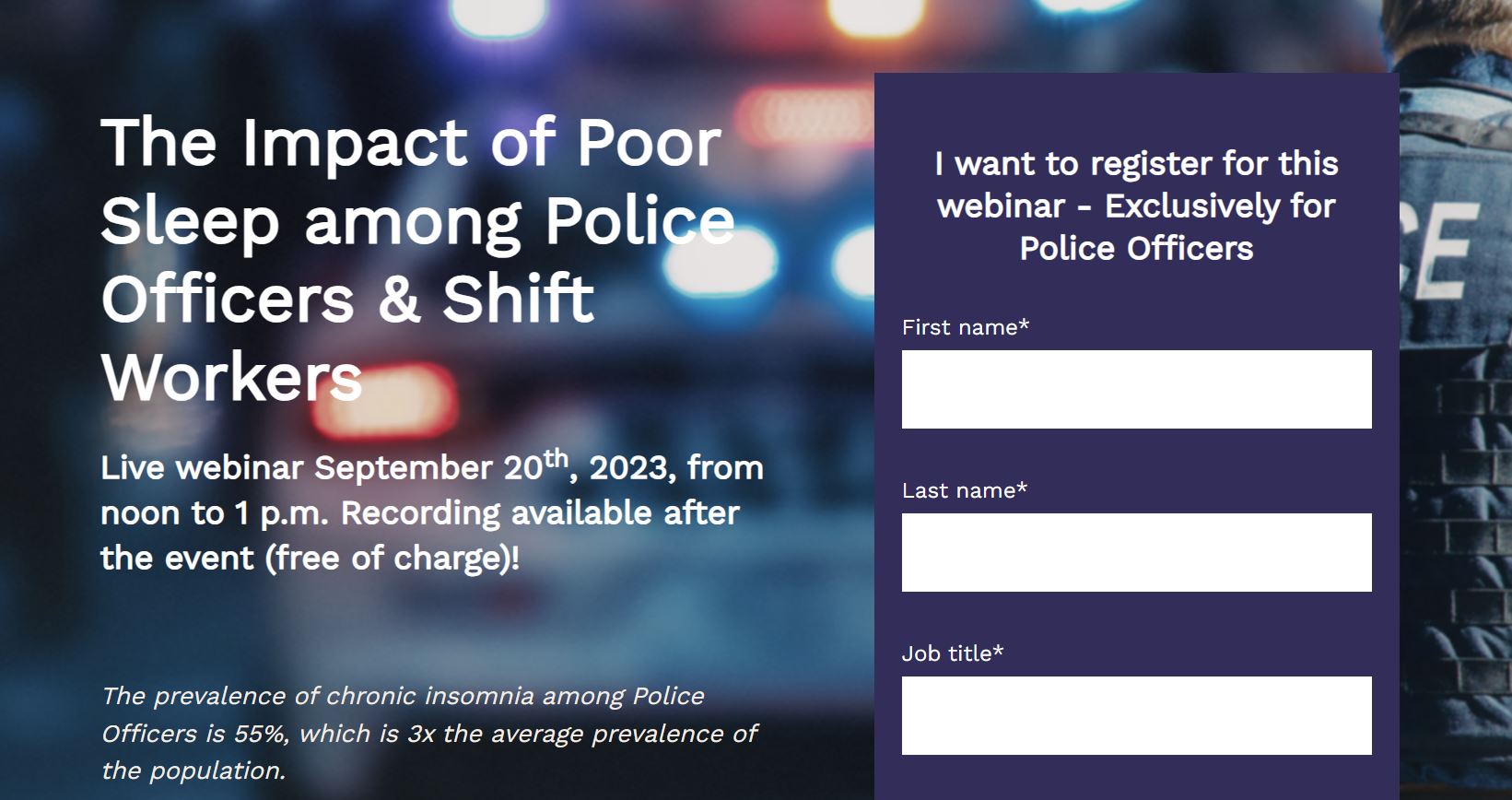 HALEO | Webinar: The Impact of Poor Sleep among Police Officers & Shift ...